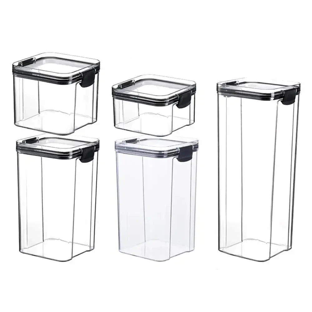Multipurpose Food Storage Containers Set - Clear Jars with Lids for Ce ...